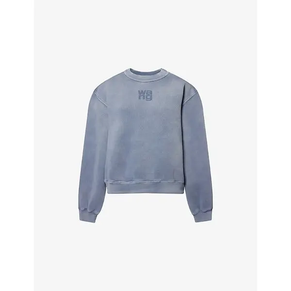 Alexander Wang Crewneck Logo-embroidered Cotton-blend Sweatshirt