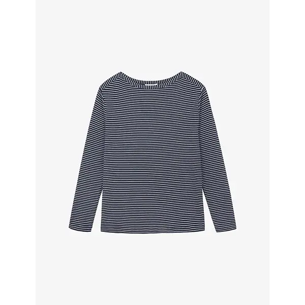 THE WHITE COMPANY Slash-neck Ribbed Modal And Cotton-blend Top