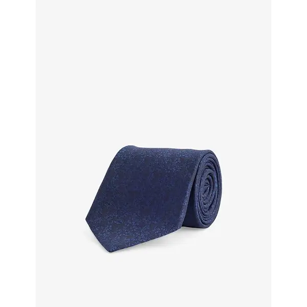 Paul Smith Jacquard-floral Silk Tie - Very Dark Navy
