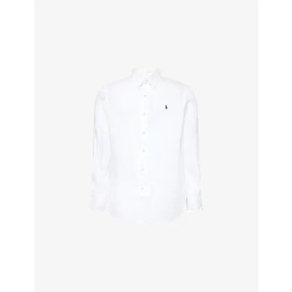 Ralph Lauren Button-down Long-sleeves Linen Shirt - Ceramic White