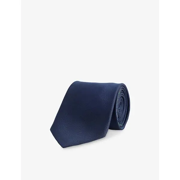 Paul Smith Jacquard-flower Silk Tie - Very Dark Navy
