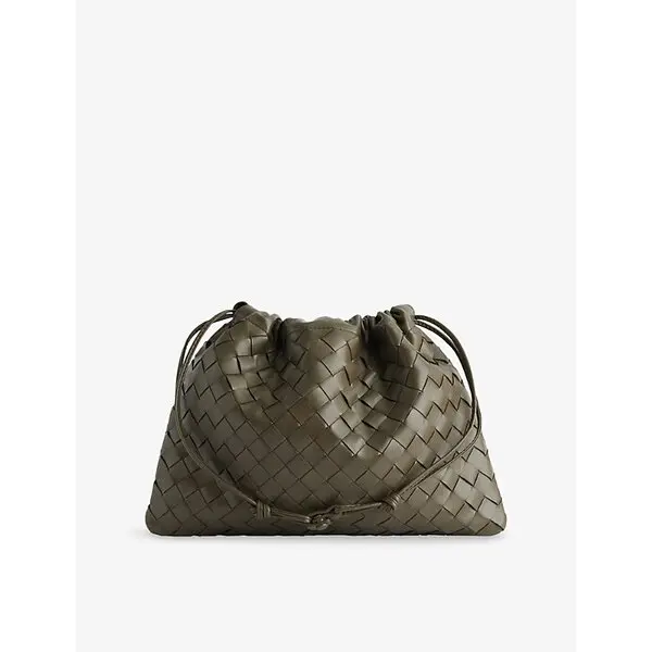 Bottega Veneta Leather Pouch - Cypress-gold