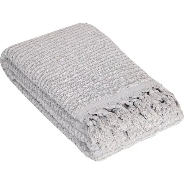 OLIVE & LINEN Ribbed Loom Terry Bath Towel