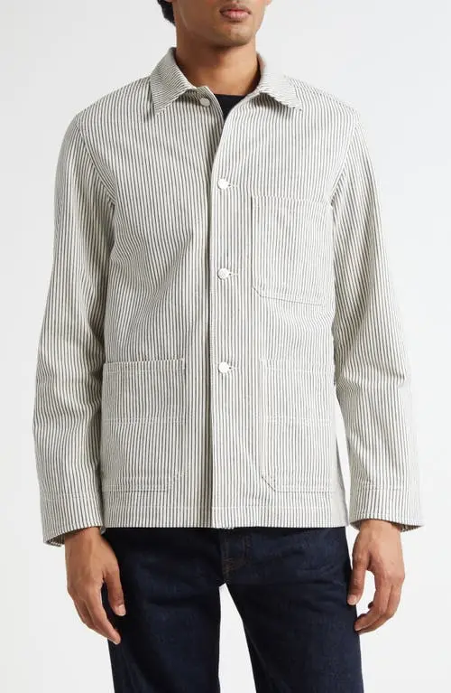 DRAKE'S Stripe Chore Jacket