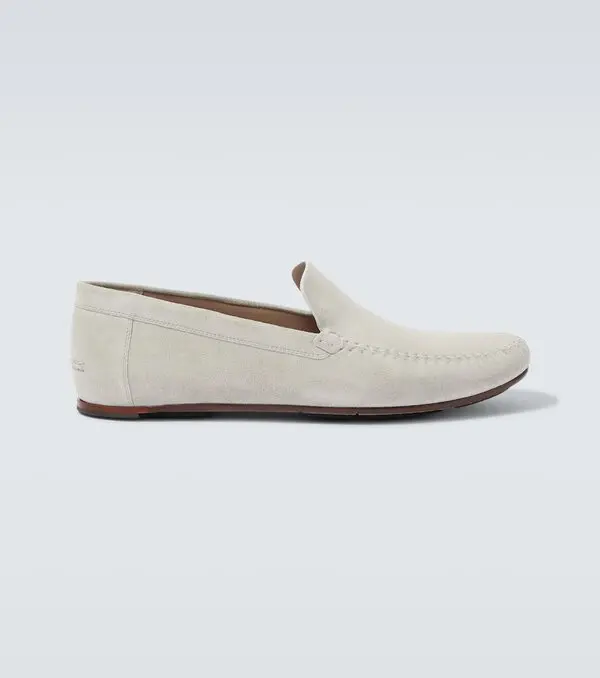 Manolo Blahnik Alder Suede Loafers - Grey