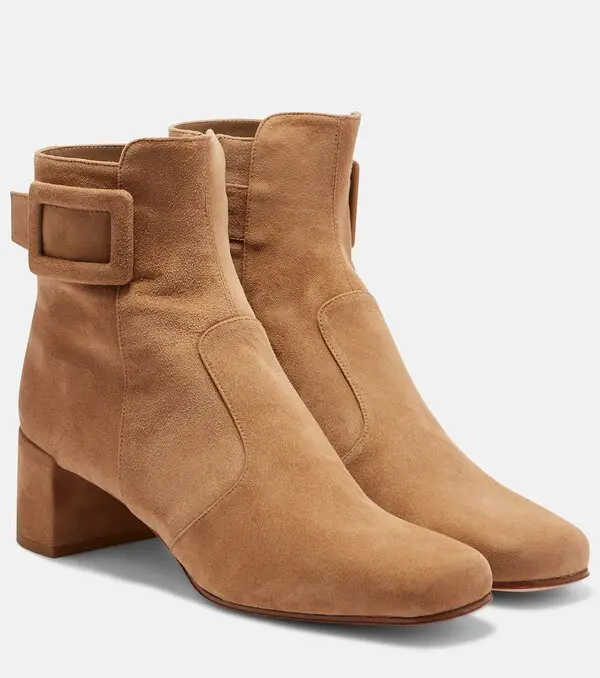 ROGER VIVIER Très Vivier Polly 45 Leather Ankle Boots - Brown