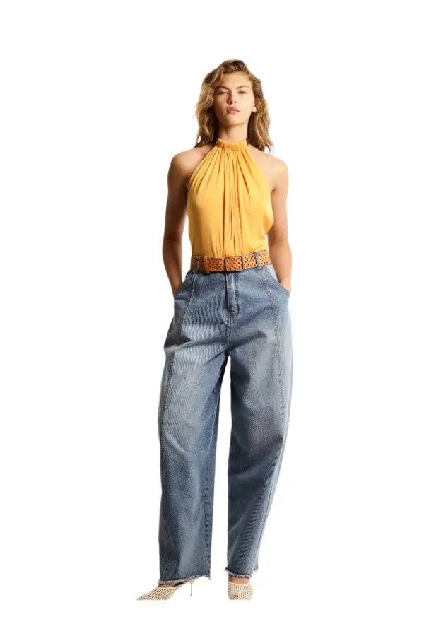 Yigal Azrouël Belted Halter Top - Orange