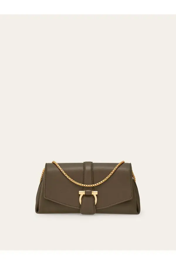 FERRAGAMO Front Flap Crossbody Bag - Gold