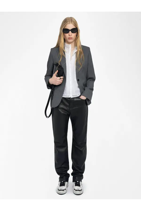 Zadig&Voltaire Vavy Tailored Blazer With Rhinestone Skull
