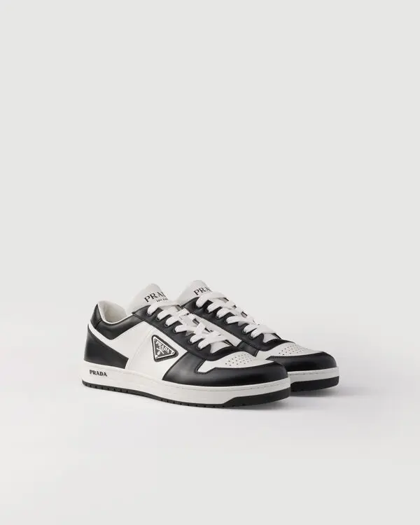 Prada Downtown Leather Sneakers - White/black