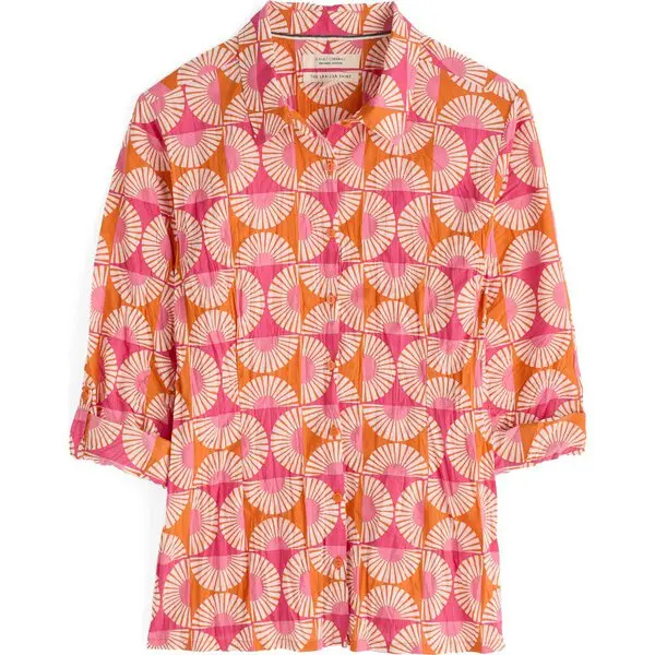 SEASALT CORNWALL Larissa Abstract Print Organic Cotton Shirt - Sun Geo Marigold