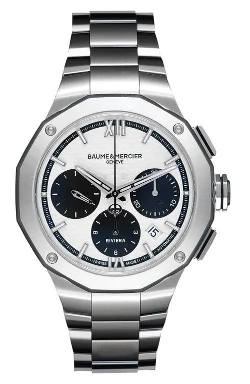 Baume & Mercier Riviera Automatic Chronograph Bracelet Watch - White