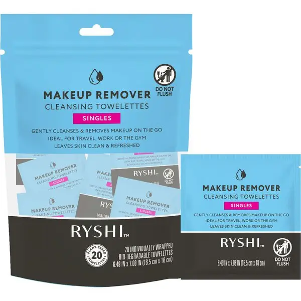 PURSONIC Makeup Remover Cleansing Towelettesindividually Wrapped, Travel-friendly, Safe For Face