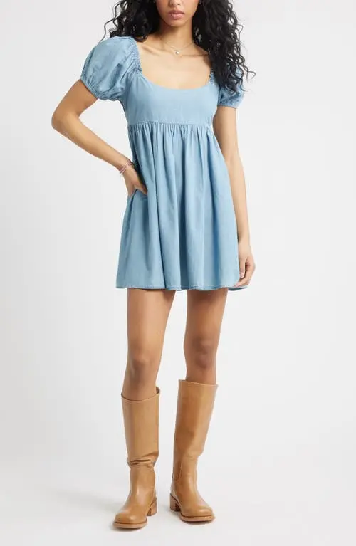 Bp. Puff Sleeve Babydoll Mini Dress