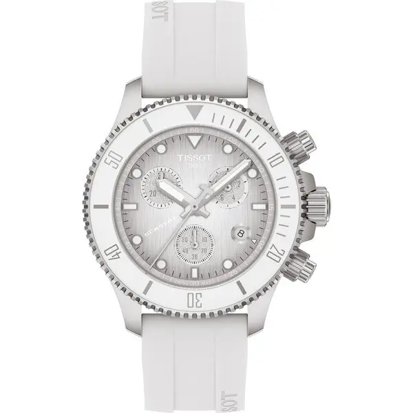 TISSOT Seastar 1000 Chronograph Silicone Strap Watch - Grey Gradient