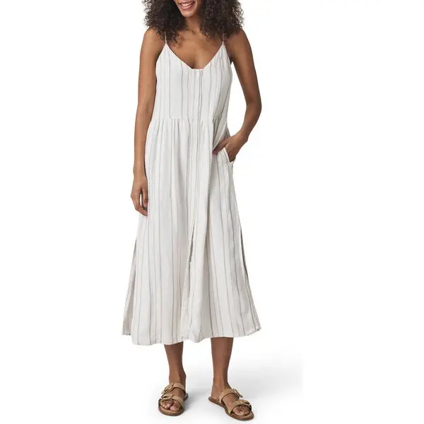 Splendid Gabrielle Mixed Stripe Sundress - White/ Fawn