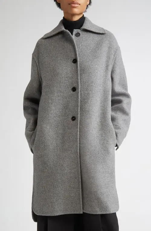JIL SANDER Relaxed Virgin Wool Coat - Pebble