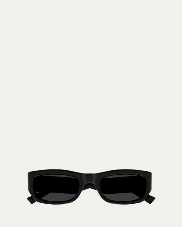 Saint Laurent Rectangle Sunglasses - Shiny Black