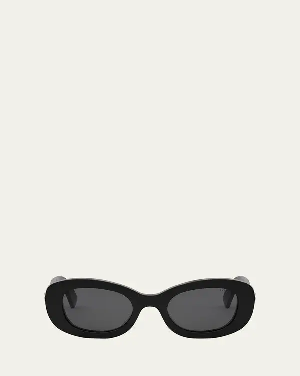 BVLGARI B.zero1 Oval Sunglasses - Shiny Black  Smoke