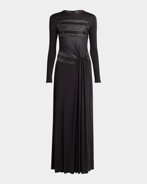 Giorgio Armani Crystal Embellished Jersey Gown