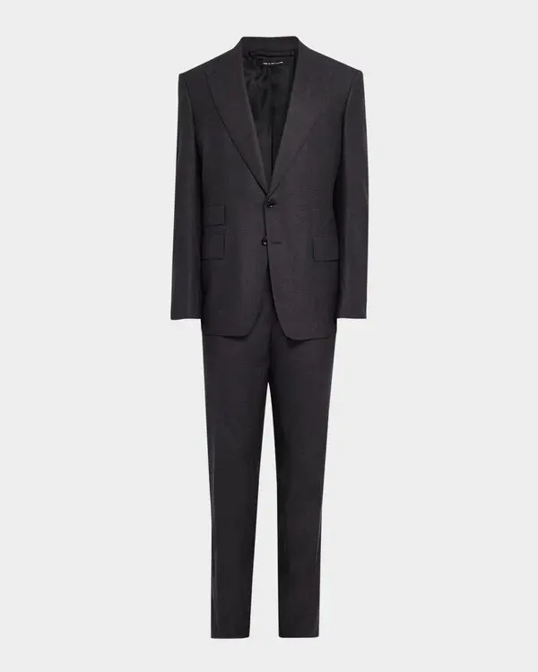 TOM FORD Shelton Wool Prince Of Wales Suit - Black&white