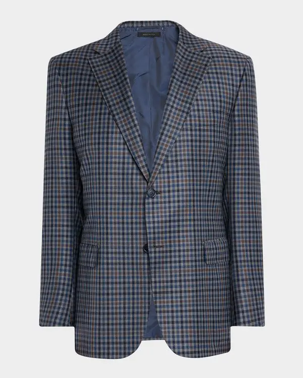 Brioni Multi-check Wool Sport Coat