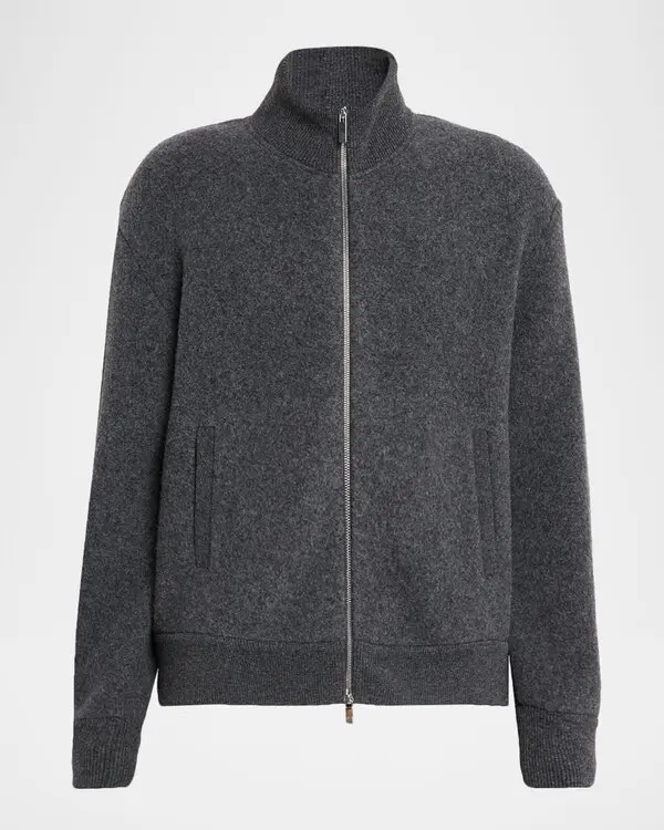 Thom Browne Wool Fleece Full-zip Bomber Jacket