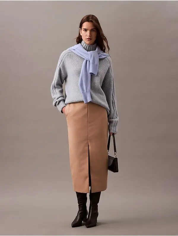Calvin Klein Crepe Midi Pencil Skirt - Amphora