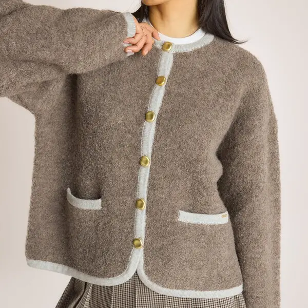 Lounge Knitted Wool-blend Jacket - Brown