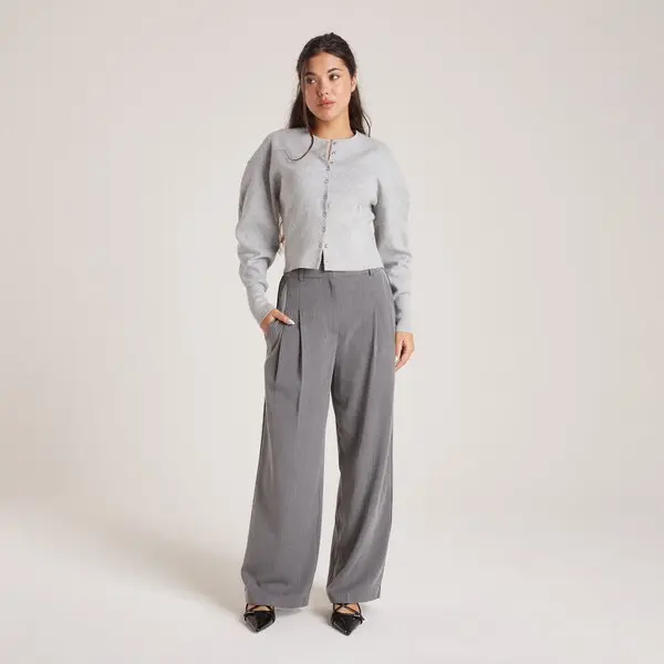 Lounge Tailored Wide-leg Trousers - Grey