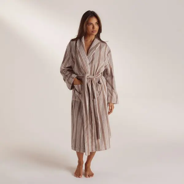 Lounge Towelling Dressing Gown - Brown