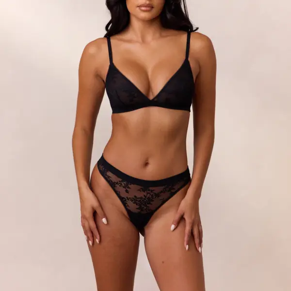 Lounge Lace Triangle Bralette - L
