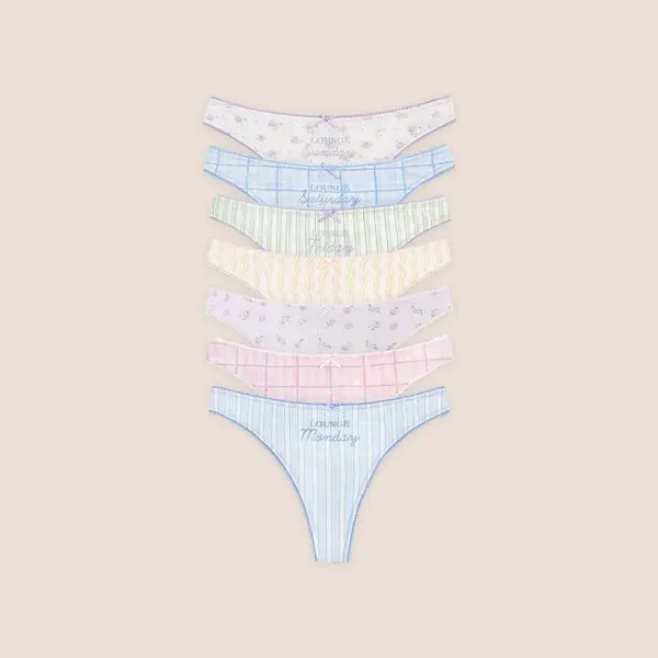 Lounge Days Of The Week Thongs Multicolour - Print