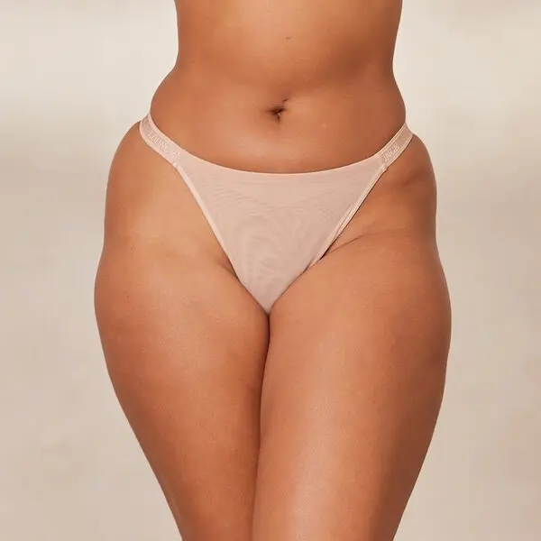 Lounge Smooth Mesh Thong - S