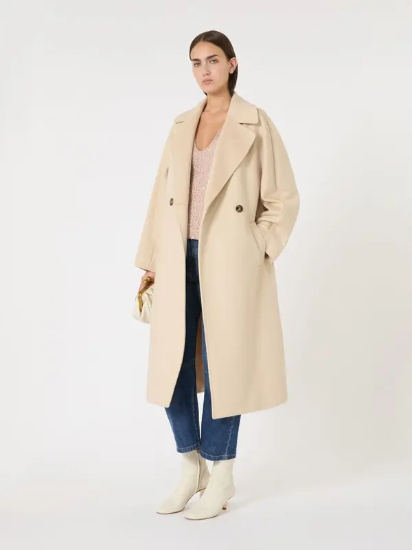 Max Mara Double-breasted Wool Midi Coat - Ivory
