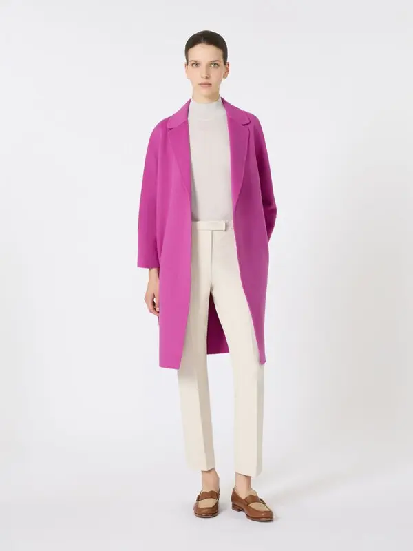 Max Mara Short Double-faced Wool Coat - Fuchsia