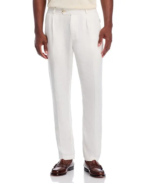 Onia Linen Tapered Pleated Trousers