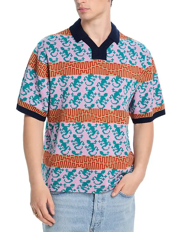 PLEASURES Gecko Jacquard Regular Fit Polo Sweater - Multi