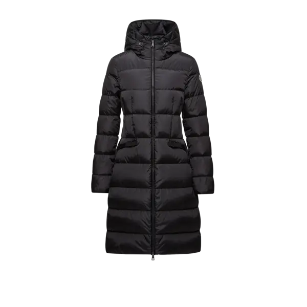 Moncler Avocette Hooded Long Down Jacket - Black