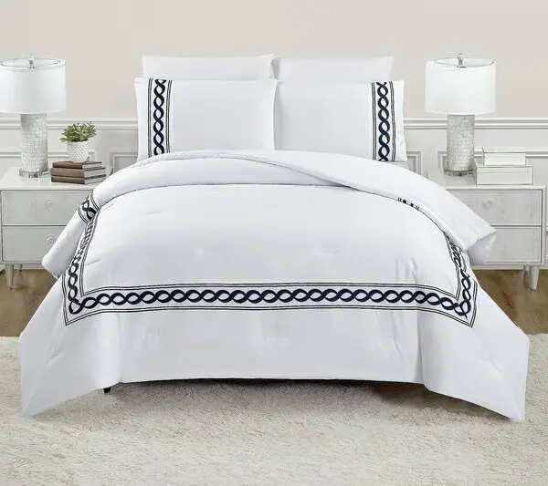 Dee Ocleppo Cable Border 3-piece King Comforter Set