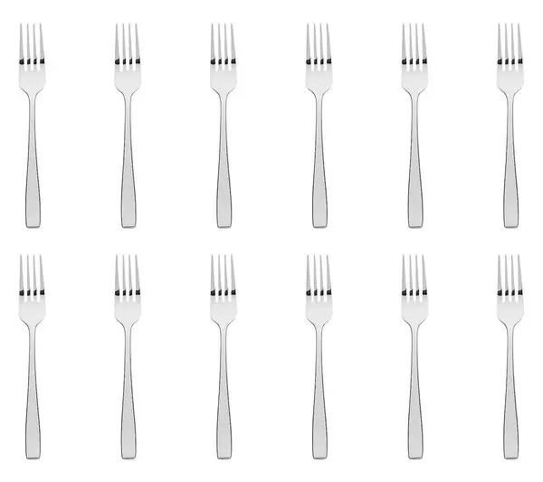 GODINGER Set Of 12 Chisel Mirrored 18/0 Ss Sala D Forks