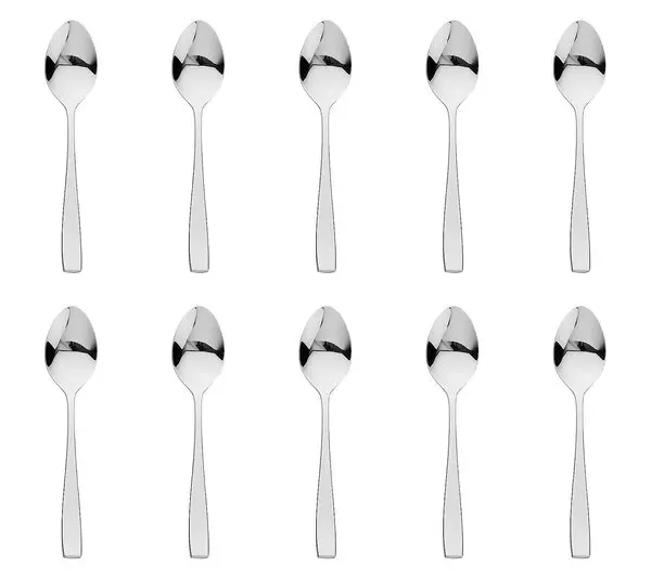 GODINGER Set Of 10 Chisel Mirrored 18/0 Ss Teas Poons