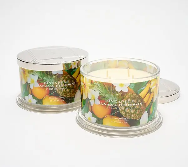 HOMEWORX BY SLATKIN + CO. As Is S/2 18oz Pineapplecandle