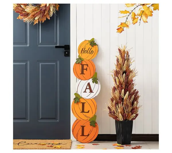 GLITZHOME 42'h Fall And Christmas Double Sided Orch Sign