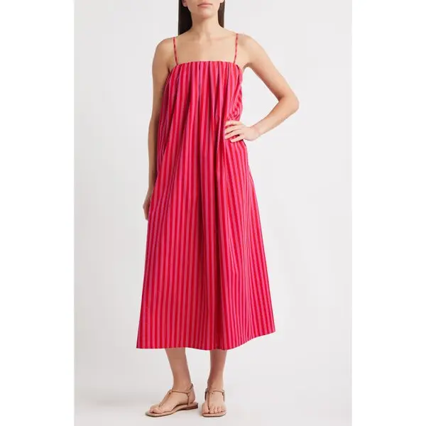Madewell Marsha Stripe Cotton Midi Sundress