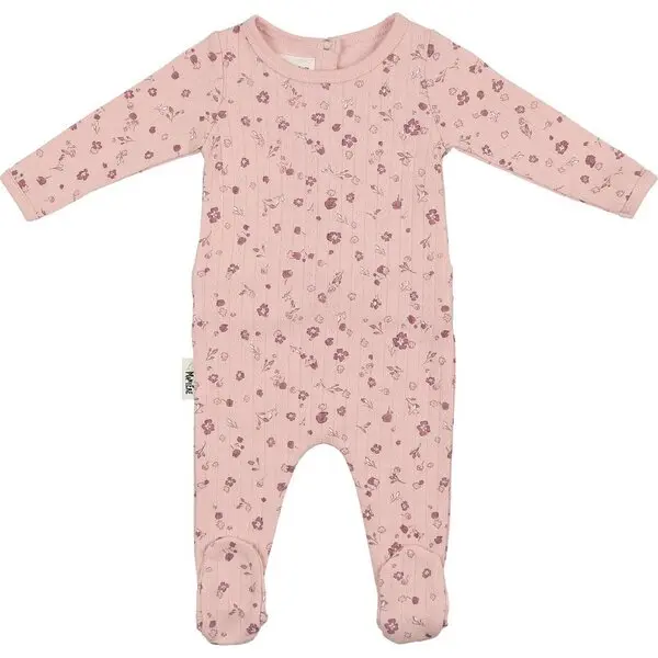 MANIÈRE Pointelle Petals Footie - Mauve