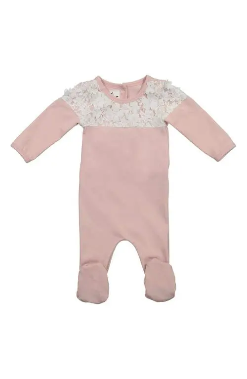 MANIÈRE Lace Yoke Footie - Mauve