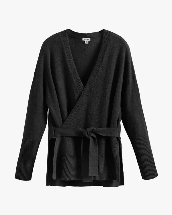 Cuyana Wrap Sweater - Black
