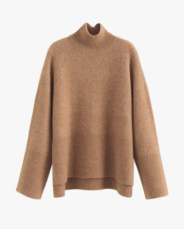 Cuyana Alpaca Wool Blend Turtleneck Sweater - Camel