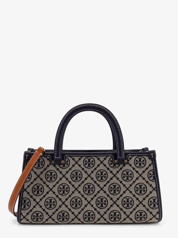 Tory Burch T Monogram Fabric And Leather Bag